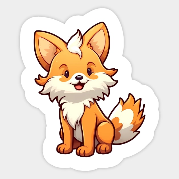 cute and mischievous fox with a fluffy tail - Cute Foxes - Sticker ...