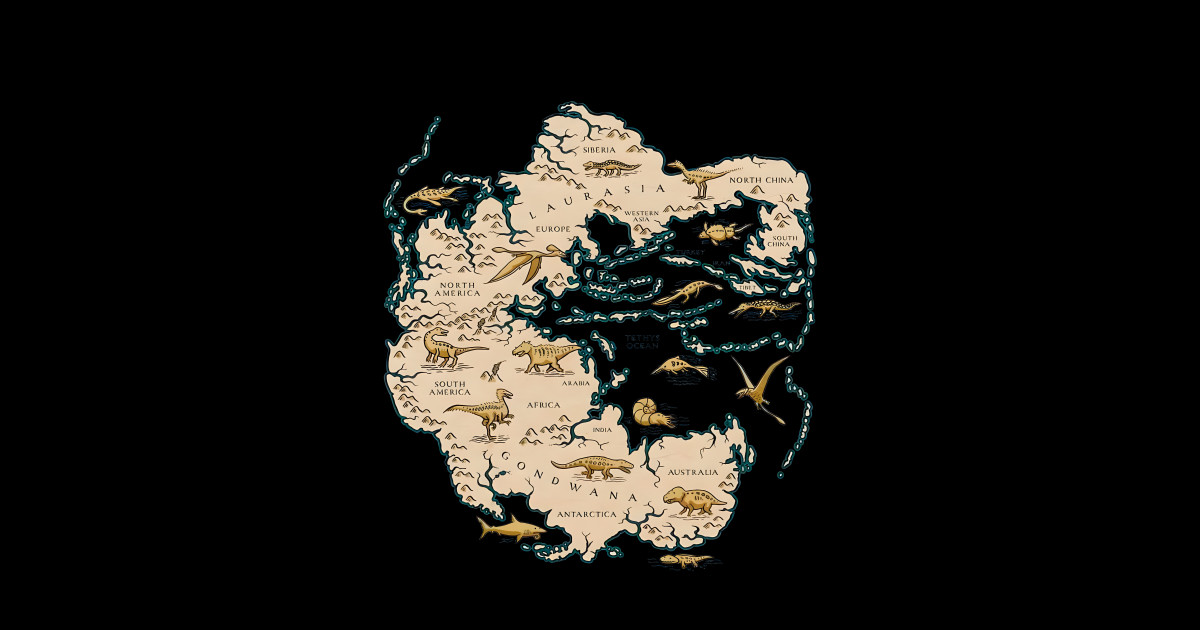 Map of Pangea - Pangea - Sticker | TeePublic
