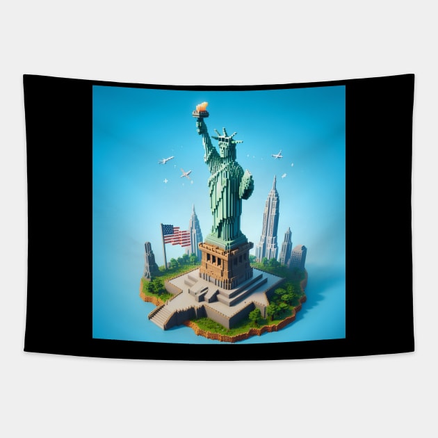 Statue of Liberty - Minecraft Style - Minecraft - Tapestry | TeePublic