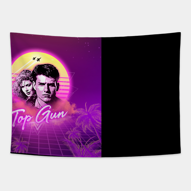 Top Gun 80's Retro Vaporwave - Top Gun - Tapestry | TeePublic