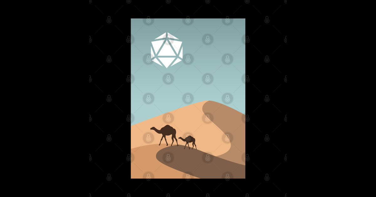 Minimalist Desert Landscape D20 Dice Sun - Dungeons And Dragons ...