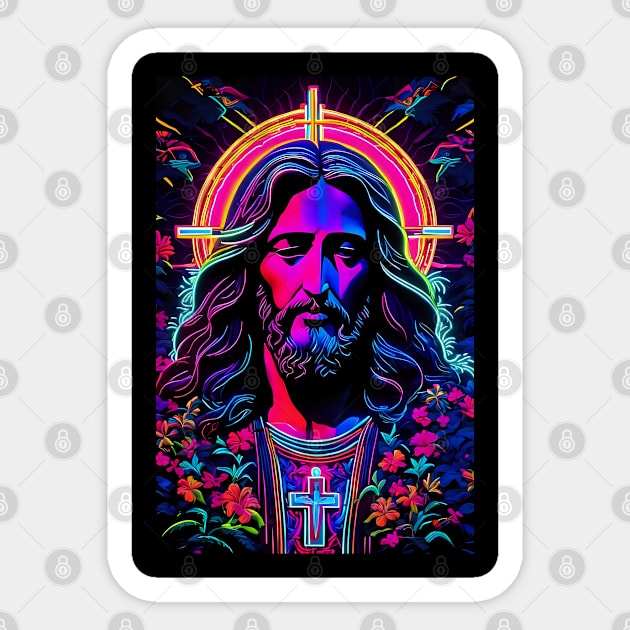 Neon Jesus Christ - Neon Jesus Christ - Sticker | TeePublic