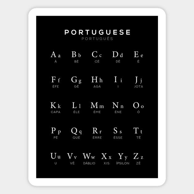 Portuguese Alphabet Chart, Portugal Language Chart, Black - Portuguese ...