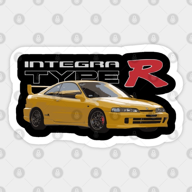Type R integra DC2 Phoenix Yellow JDM MUGEN - Integra - Sticker | TeePublic