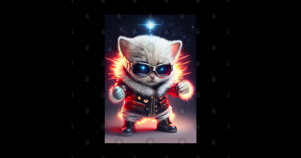 Cute Cosmic Cat - Anime Art design - Cute Cat - Posters and Art Prints ...