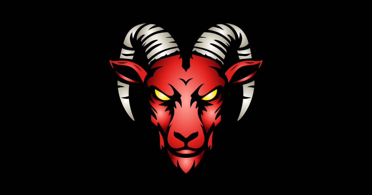 Red goat, animals logo, diablo, demon, zodiac sign - Goat - Posters and ...