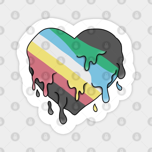 Disability pride flag melting heart - Disability Pride - Magnet | TeePublic