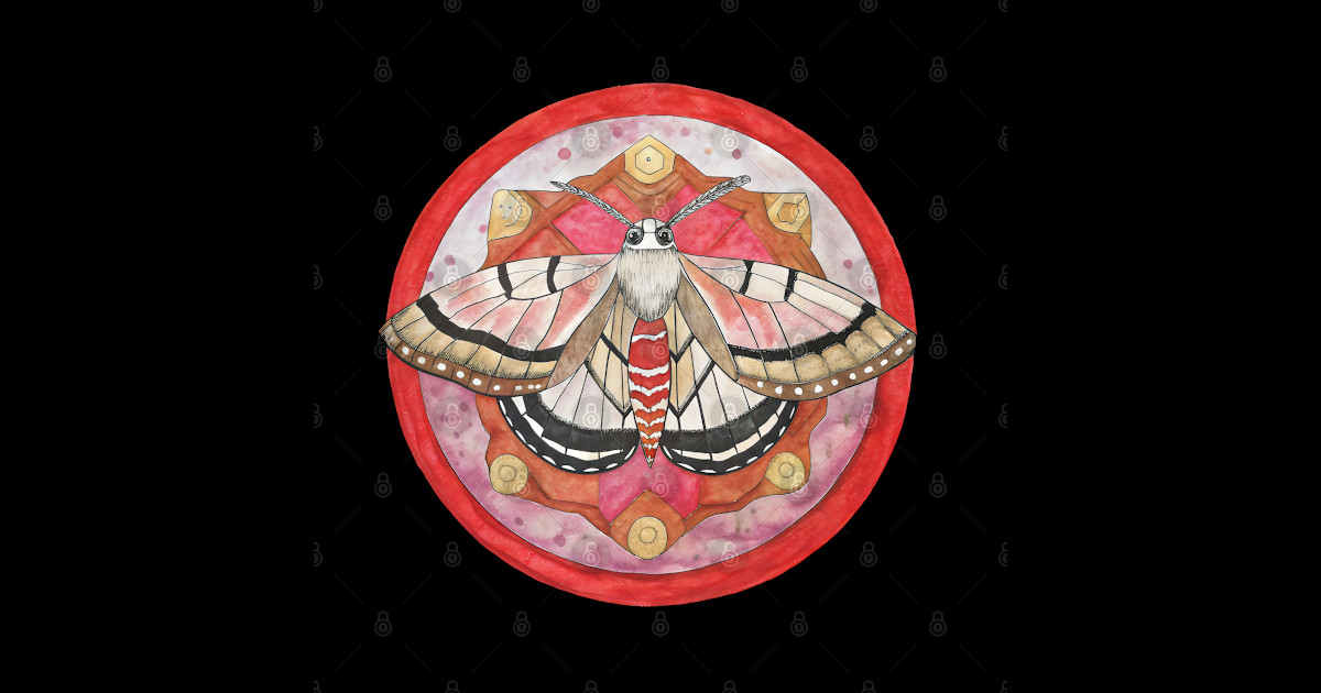 Magical Moth Circle Watercolor - Moth - Sticker | TeePublic