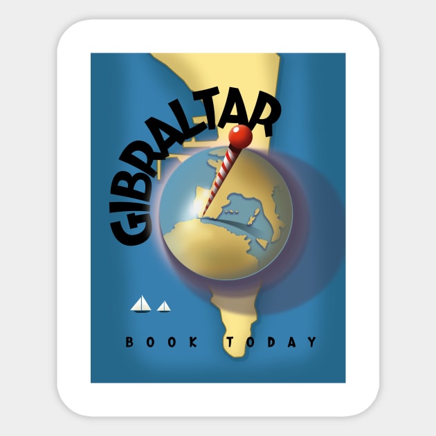 Gibraltar travel poster - Gibraltar Travel - Sticker | TeePublic