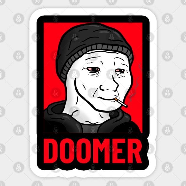 Doomer Wojak Meme Apparel - Doomer - Sticker | TeePublic