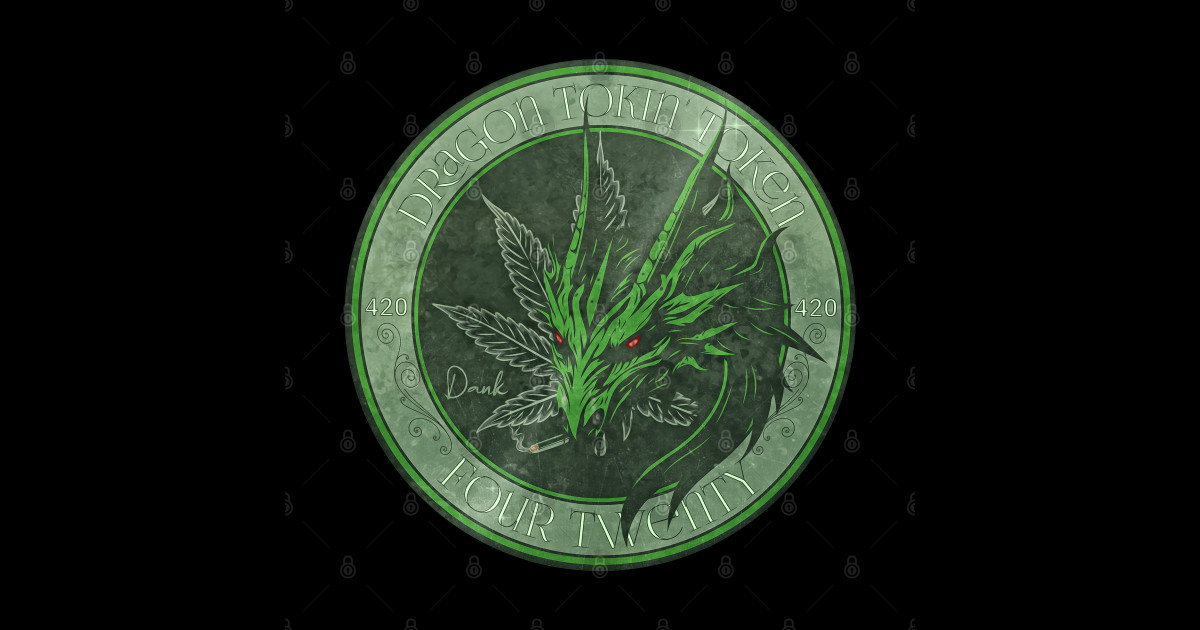 420 Exclusive Dragon Tokin Token Coin Green Design - 420 - Sticker ...