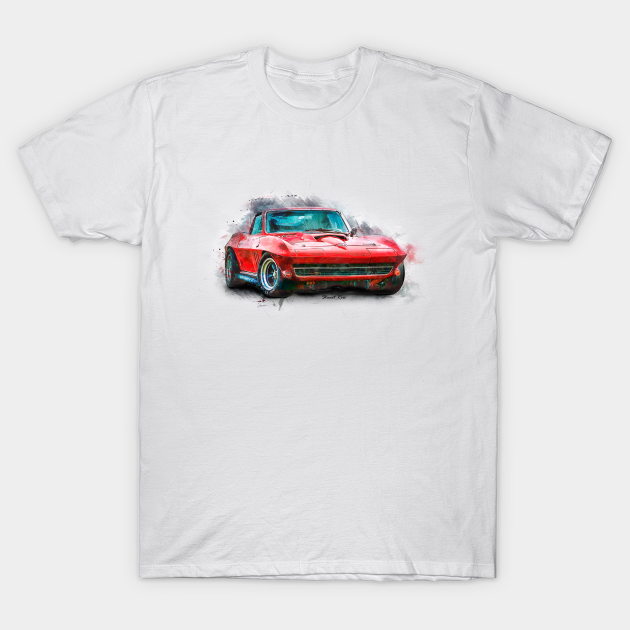 Red Corvette - Corvette - T-Shirt | TeePublic