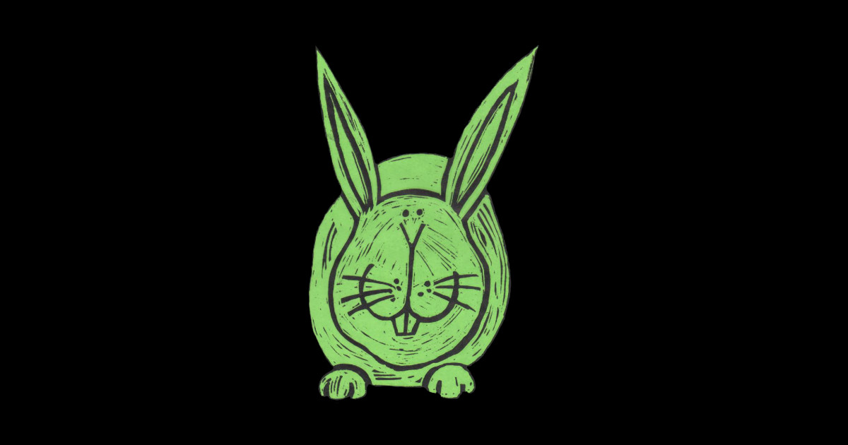 Rabbit, A big, green rabbit! - Rabbit - Sticker | TeePublic