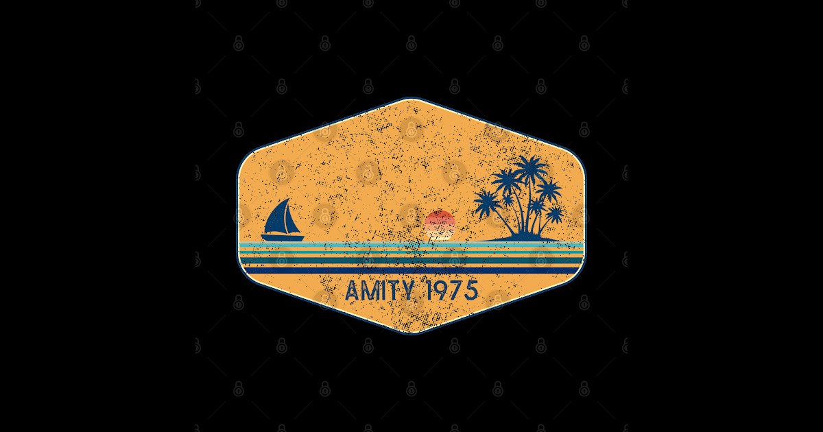 Amity 1975 Vintage - Amity Island - Posters and Art Prints | TeePublic
