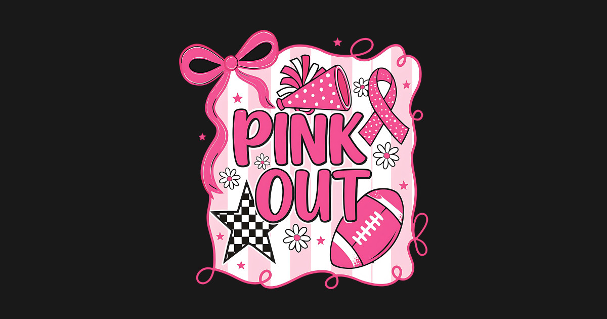 Pink out Cheer Breast Cancer - Pink Cheer Awareness - T-Shirt | TeePublic