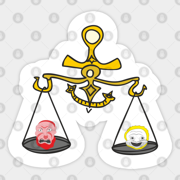 Scales of good and evil - Scales - Sticker | TeePublic
