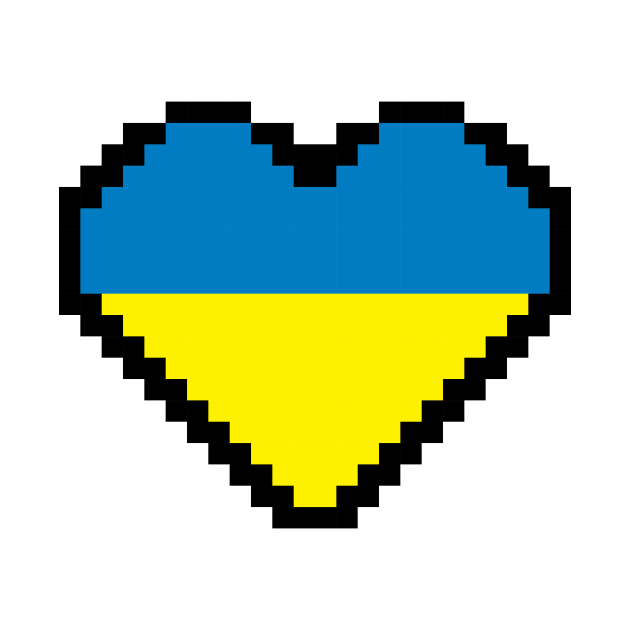 Ukraine Flag Pixel Art, Ukranian Flag pixel art - Ukraine - T-Shirt ...