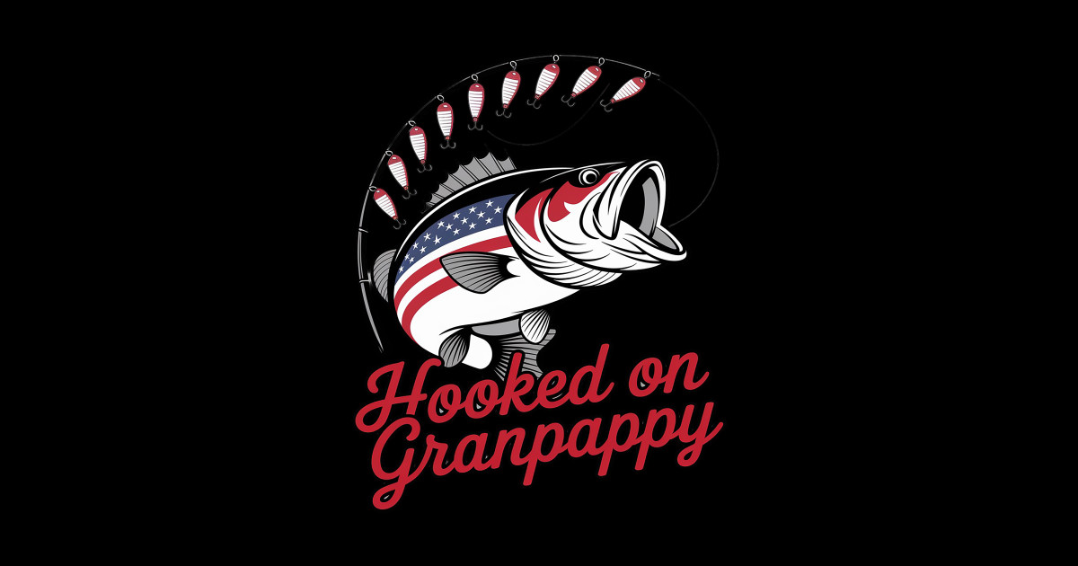 Mens Hooked on Granpappy Fisherman American Flag Pattern - Mens Hooked ...