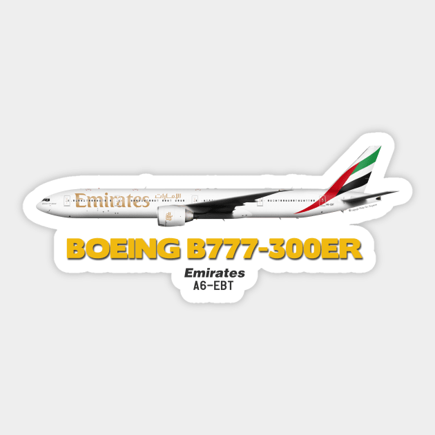 Boeing B777-300ER - Emirates - B773er - Sticker | TeePublic