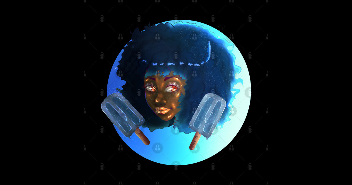 Blue Raspberry - Afrolicousderpasaurus - Sticker | TeePublic