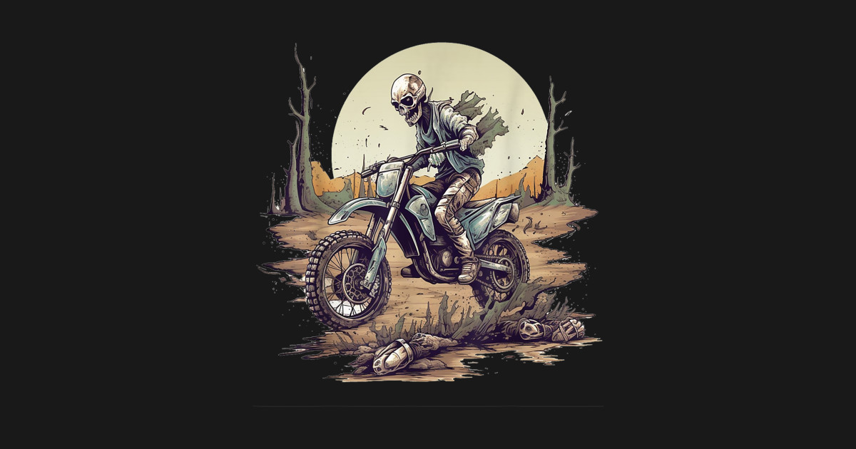 Zombie Riding Dirt Bike Halloween Motorcyle Motocross Rider - Zombie ...