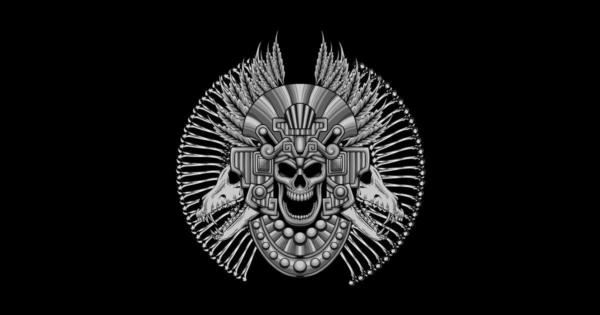 Aztec Skull 1.4 - Aztec Warrior - Sticker | TeePublic