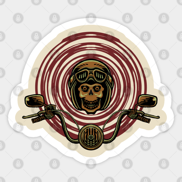 Skull biker - Skull Biker - Sticker | TeePublic