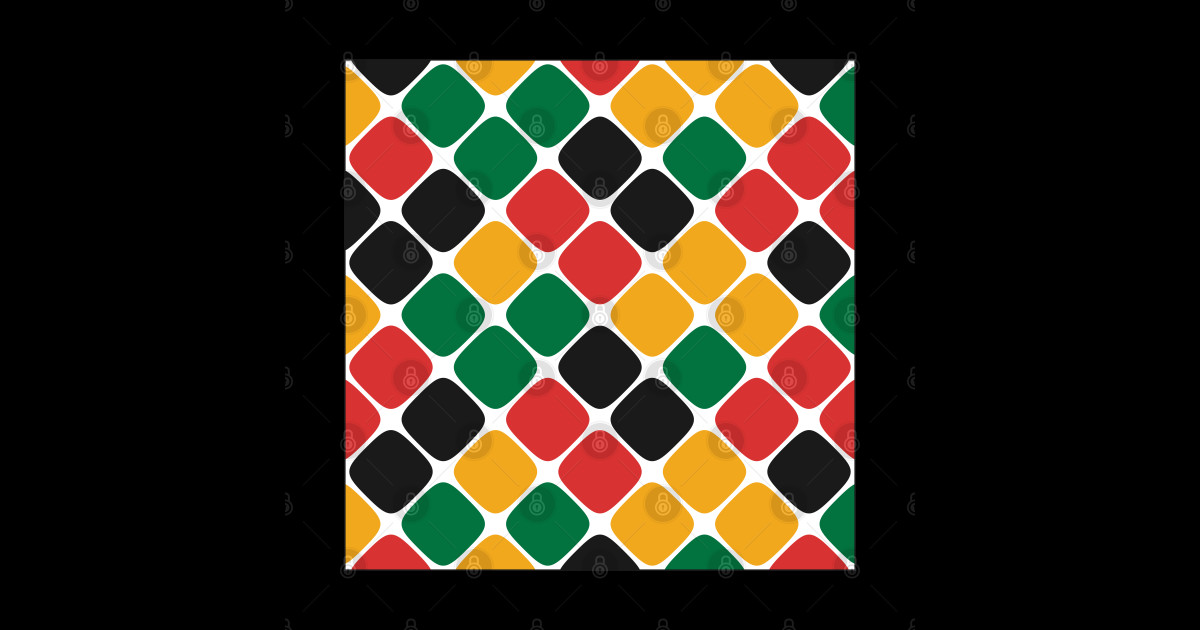 Diagonal Squircle Pattern (Rasta Colours) - Squircle Pattern - Sticker ...