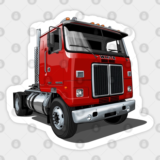 1980 White Road Commander 2 Cabover Truck in red - Classic White Truck ...