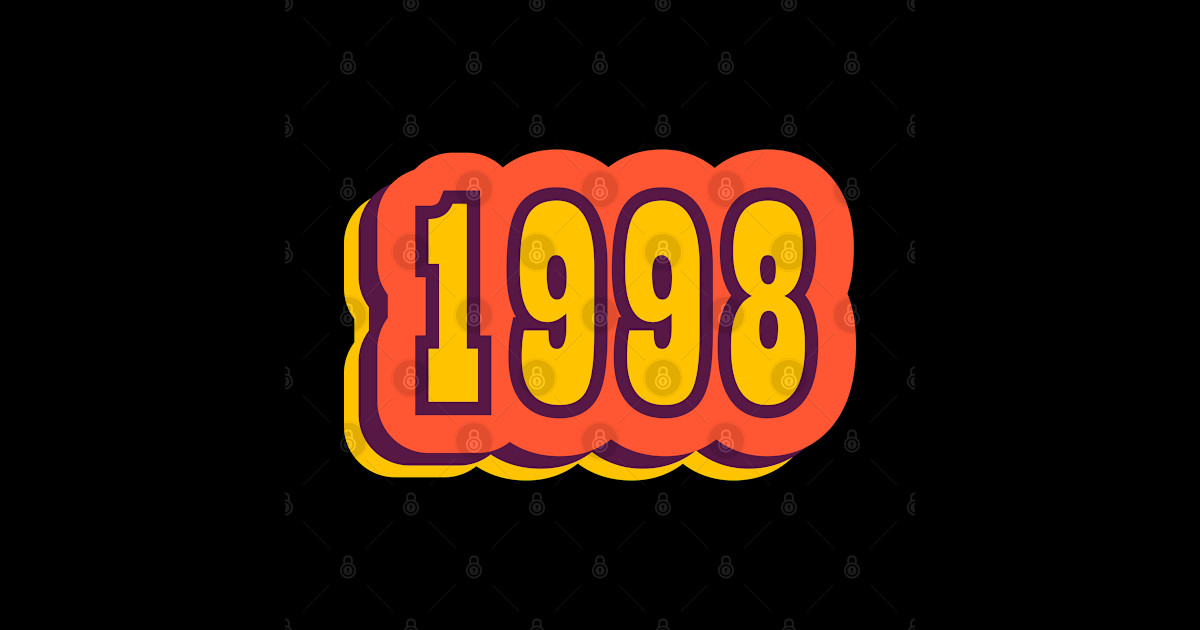 1998 Retro Typography, Vintage Birth Year Style - 1998 - Sticker ...