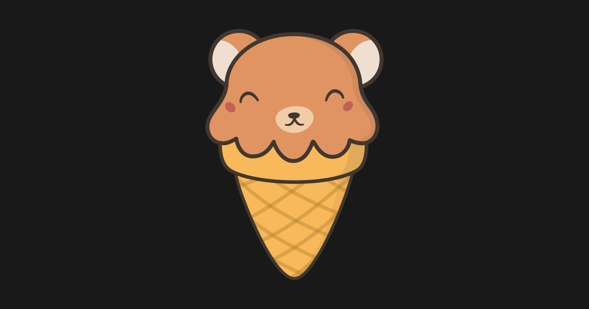Kawaii Cute Bear Ice Cream - Bear - T-Shirt | TeePublic