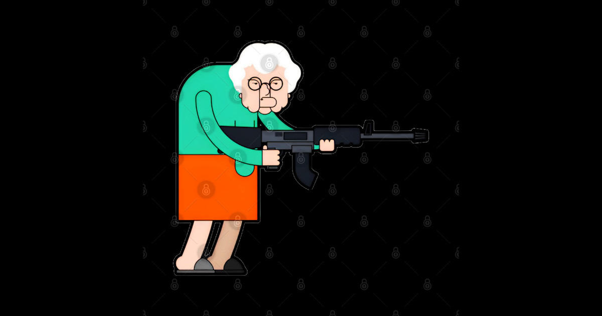 grandma pew pew - Pew Pew - Sticker | TeePublic