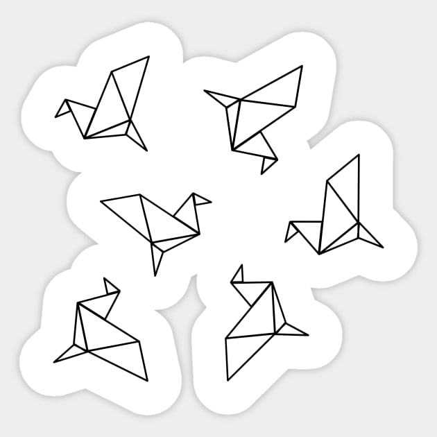 Paper crane white - Paper Crane - Sticker | TeePublic