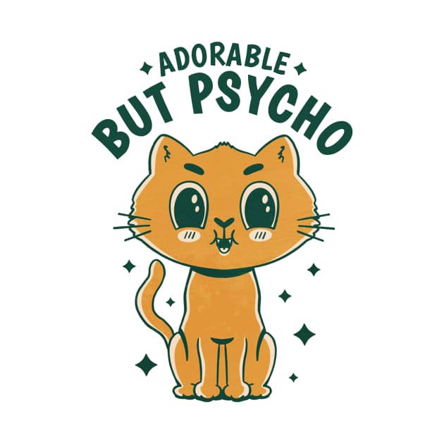 Cute psycho cat cartoon - Cat Lover Gifts - T-Shirt | TeePublic