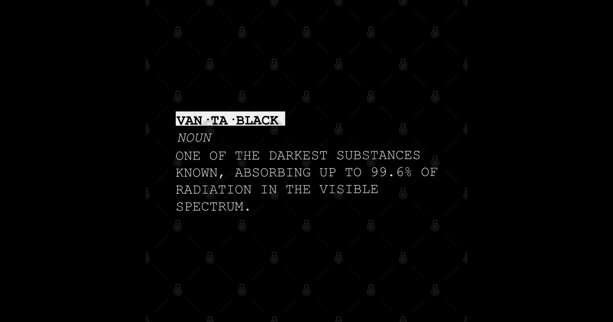 Vanta Black Dictionary Definition - Vantablack - Sticker | TeePublic