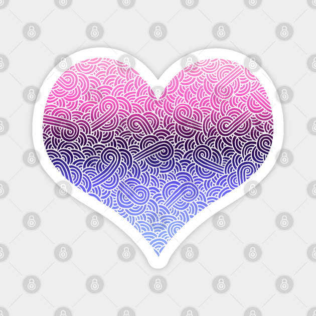 Ombré Omnisexual Colours And White Swirls Doodles Heart Omnisexual
