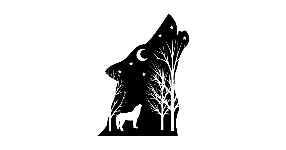 wolf silhouette - Wolf Silhouette - Sticker | TeePublic