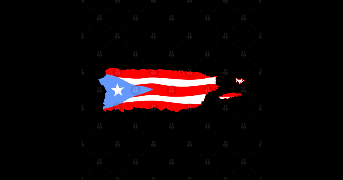 Puerto Rico Map Boricua Flag with Vieques and Culebra - Puerto Rico ...