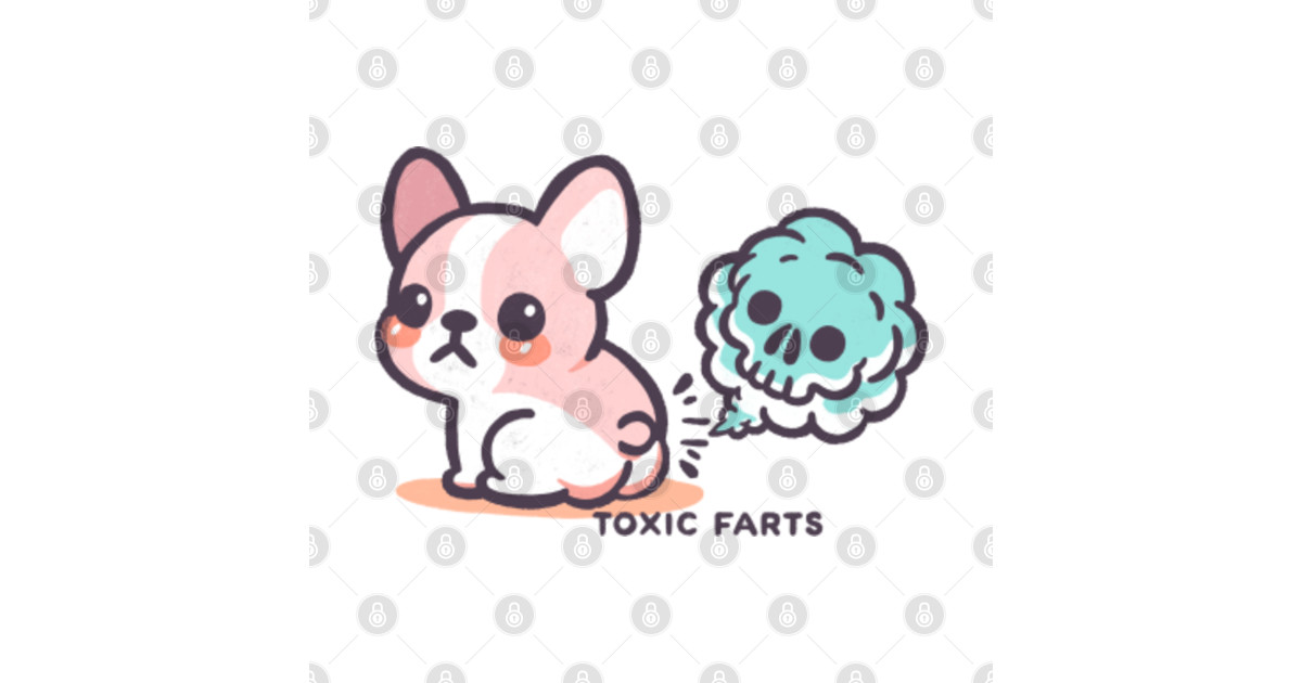 Adorable Frenchie passes Toxic Farts - Dog Farts - T-Shirt | TeePublic