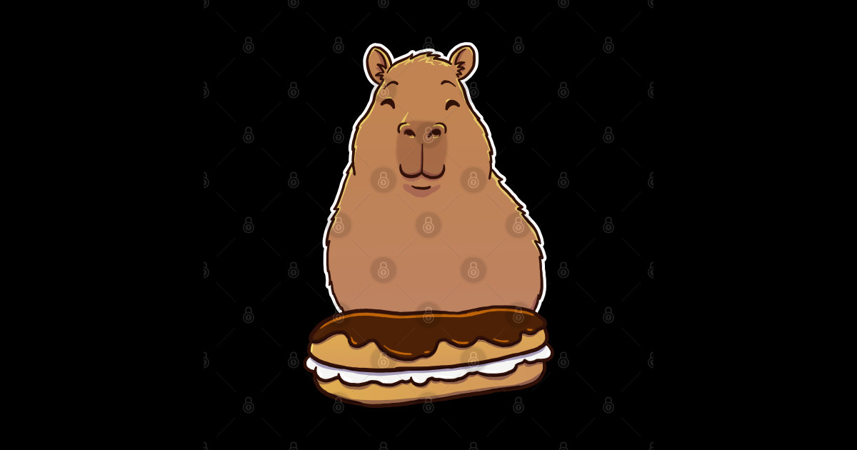 Capybara Eclair Pastry - Capybara Lover - Sticker | TeePublic
