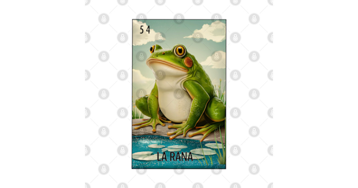 La Rana (The Frog) Lotería Card 54 - Frog - T-Shirt | TeePublic
