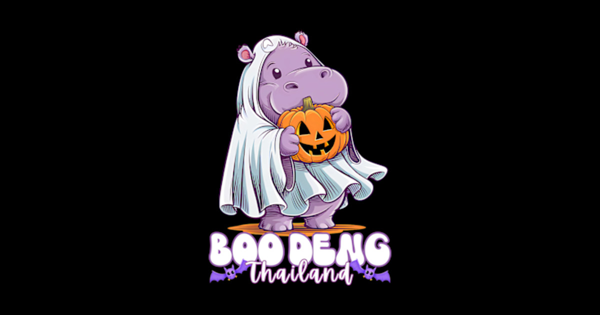 Halloween Moo Deng Baby Hippo Boo Deng - Boo Deng - Sticker | TeePublic