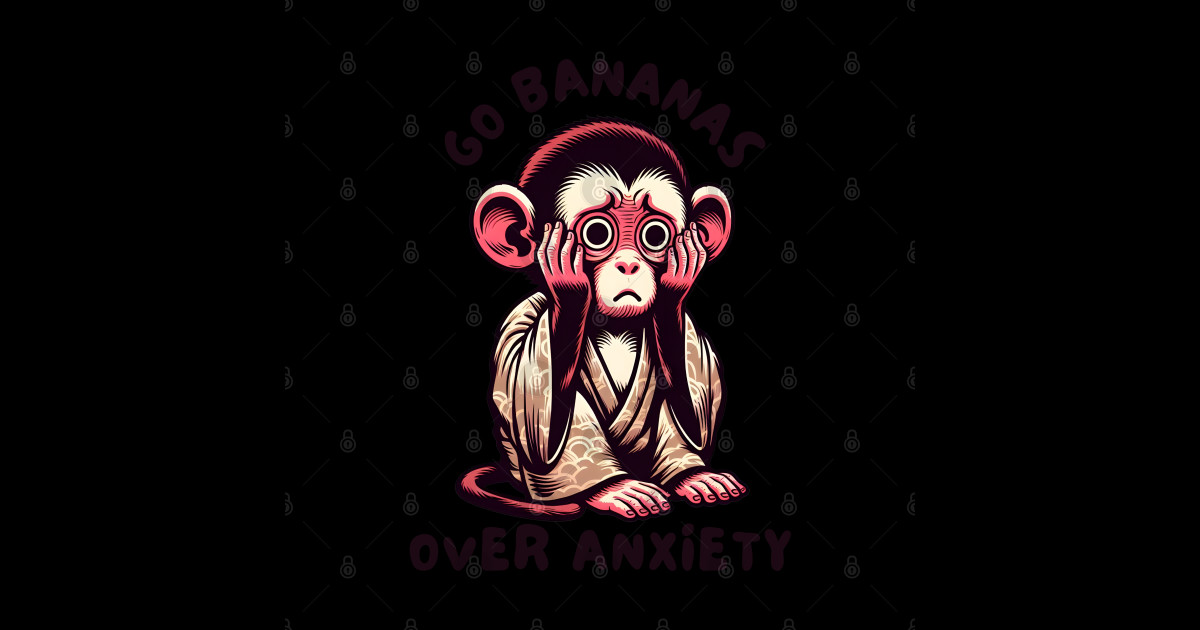 Anxiety monkey - Anxiety - Sticker | TeePublic