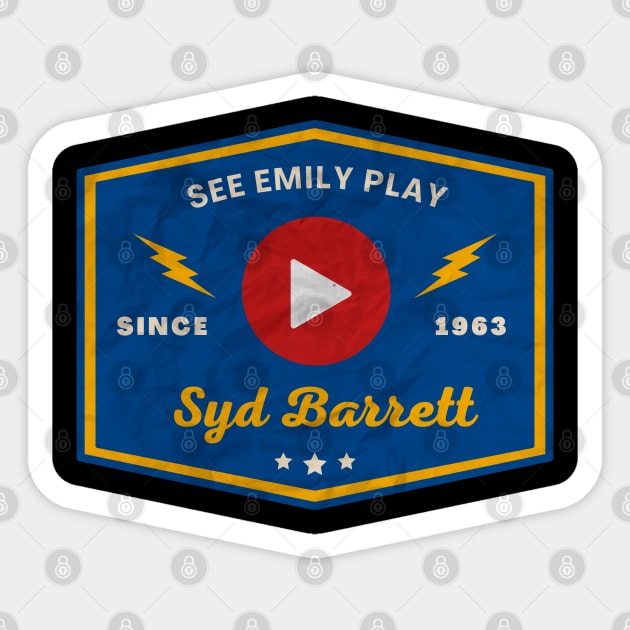 Syd Barrett // Play Button - Syd Barrett - Sticker | TeePublic