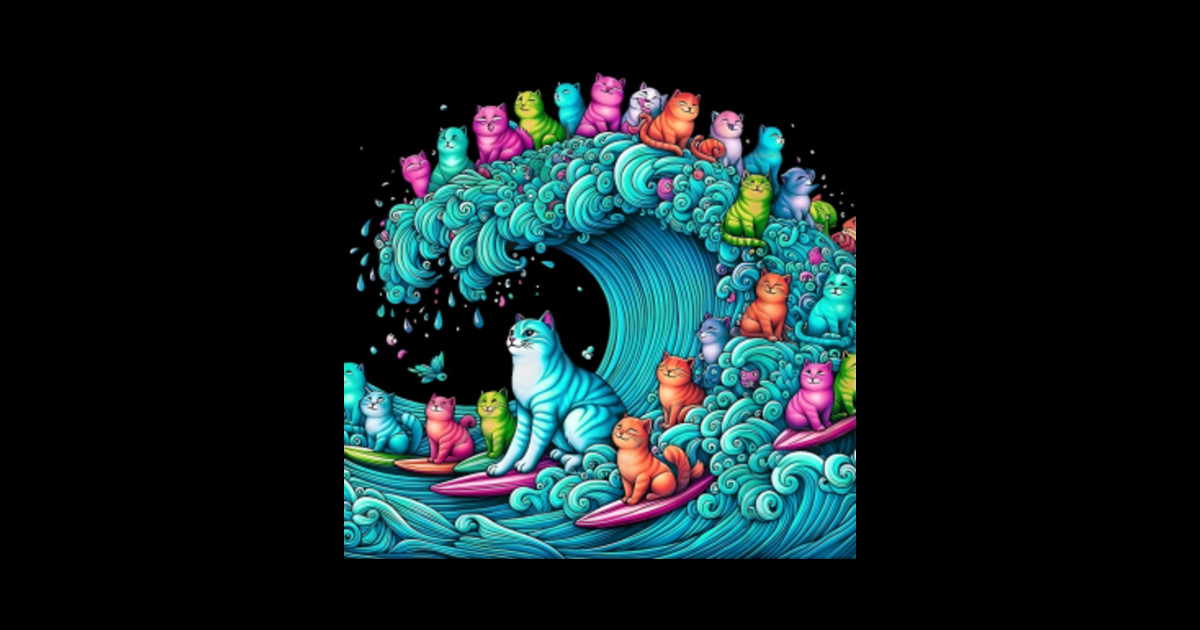 Cute Wave of Blue Cats for Kamala - Kamala - Sticker | TeePublic