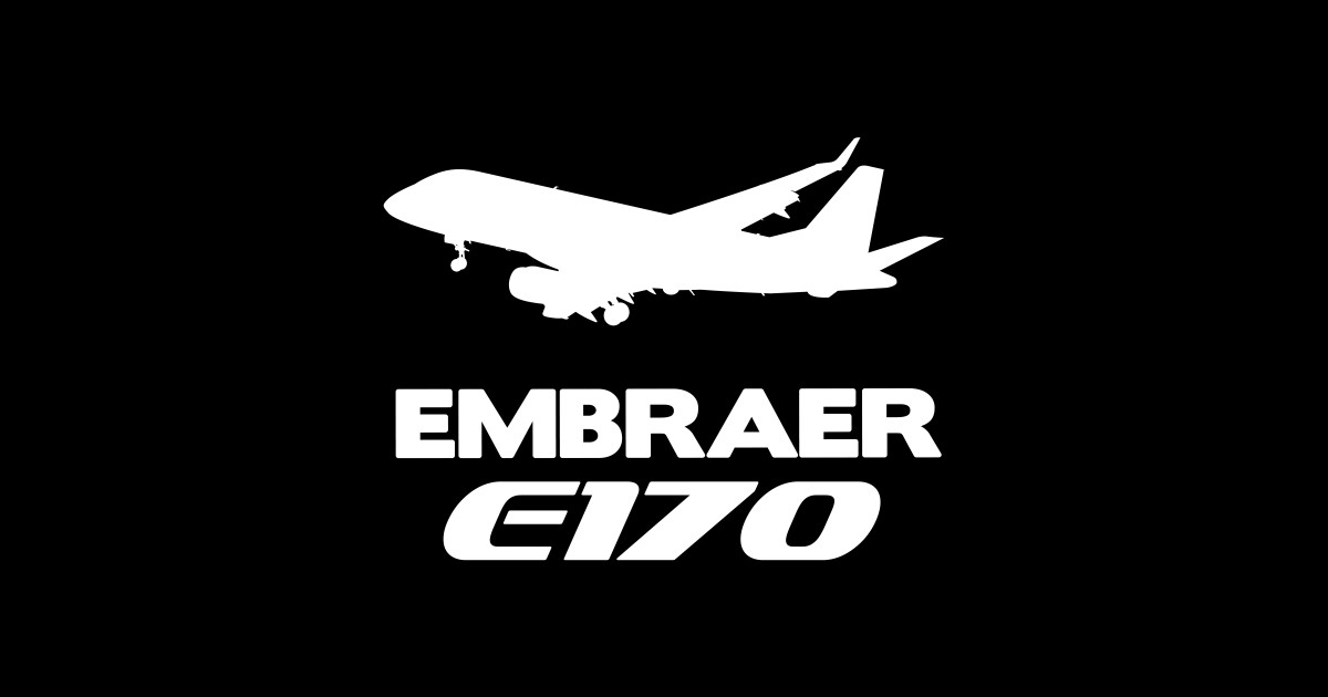 Embraer E170 Silhouette Print (White) - E170 - Posters and Art Prints ...