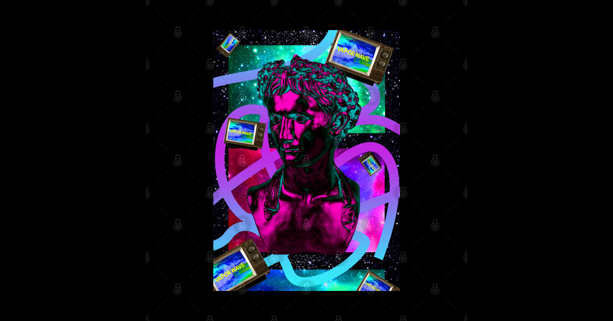 Statue roman bust - Vaporwave - Sticker | TeePublic