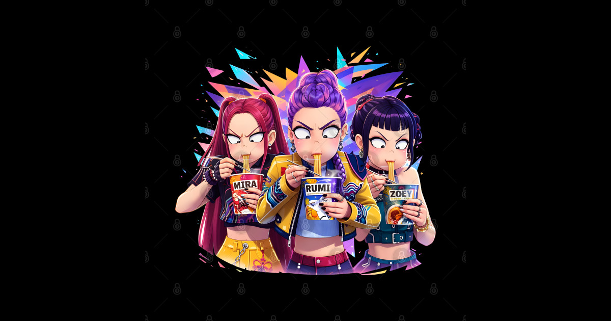 Huntrix Kpop Demon Hunters | Eating Ramen - Kpop Demon Hunters Huntrix ...