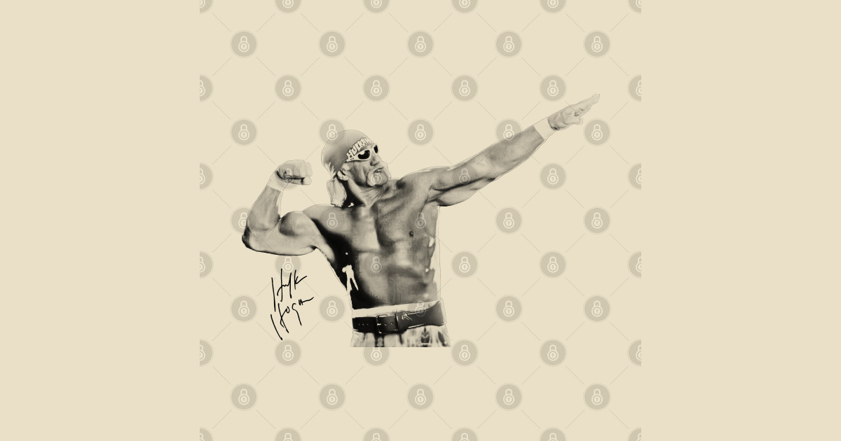 Hulk Hogan Signature Pose || Retro Dark - Hulk Hogan - T-Shirt | TeePublic