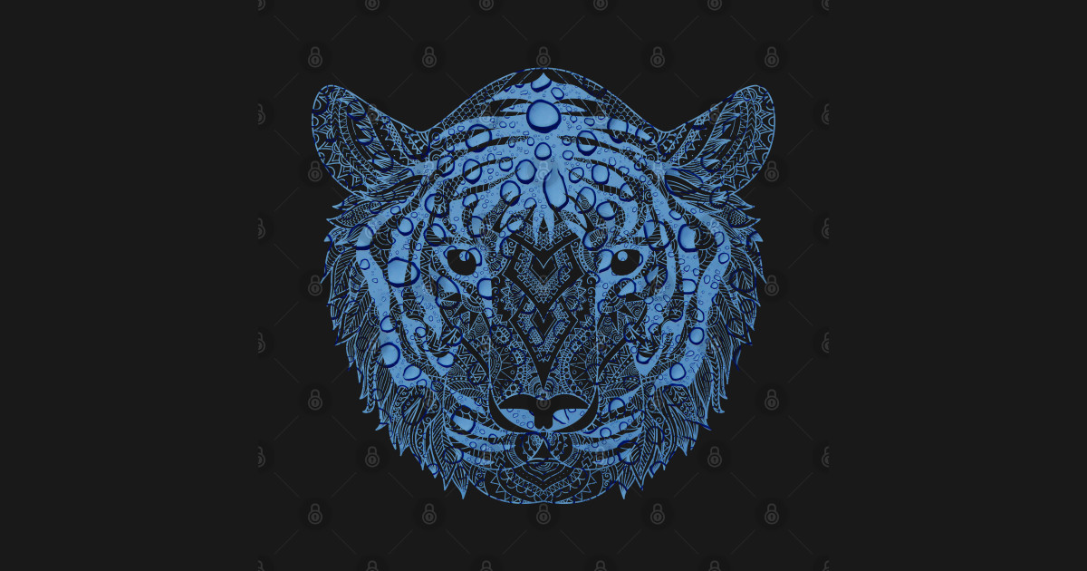 Abstract Blue Water Tiger Head - Year Of The Tiger - T-Shirt | TeePublic